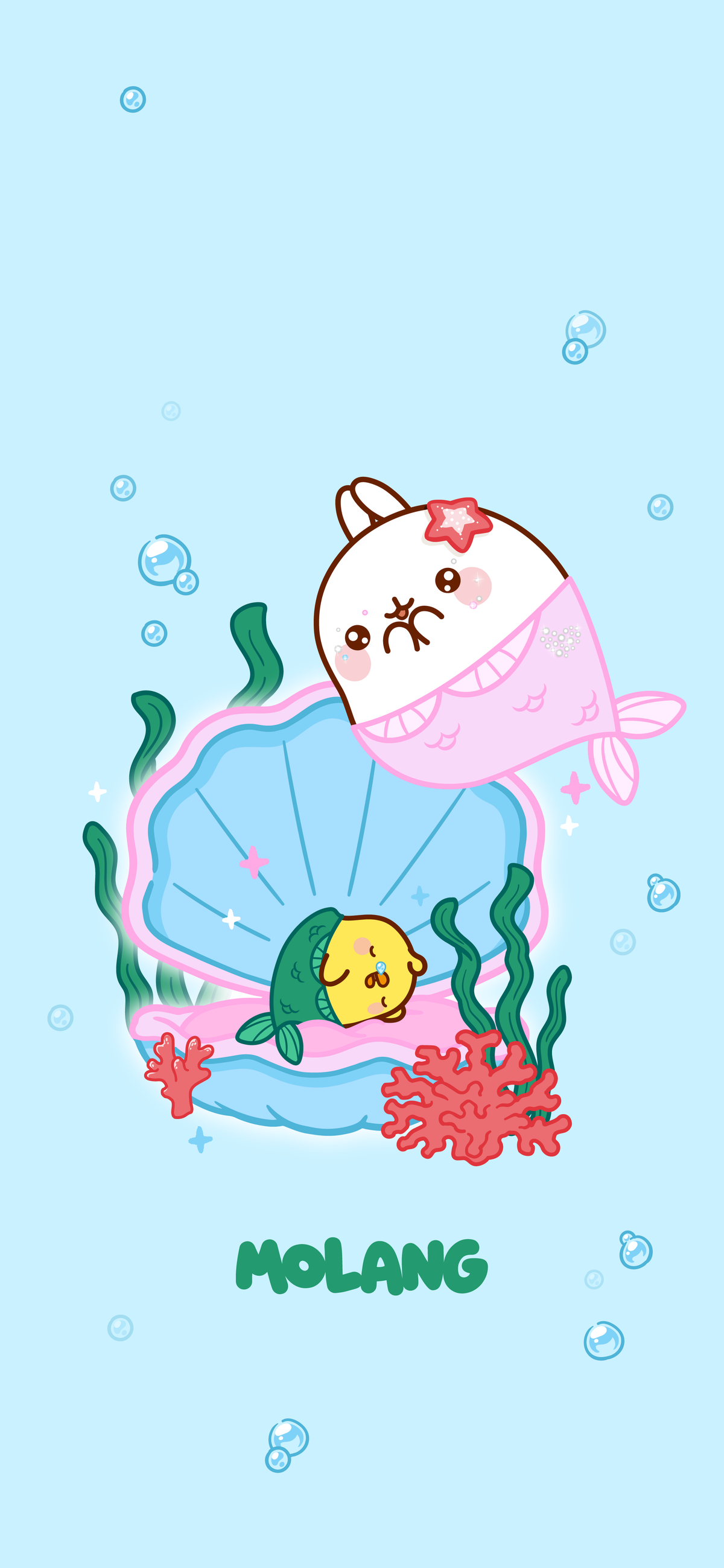 Molang Ocean Wallpapers: Discover The Mermaid Wallpaper of Molang