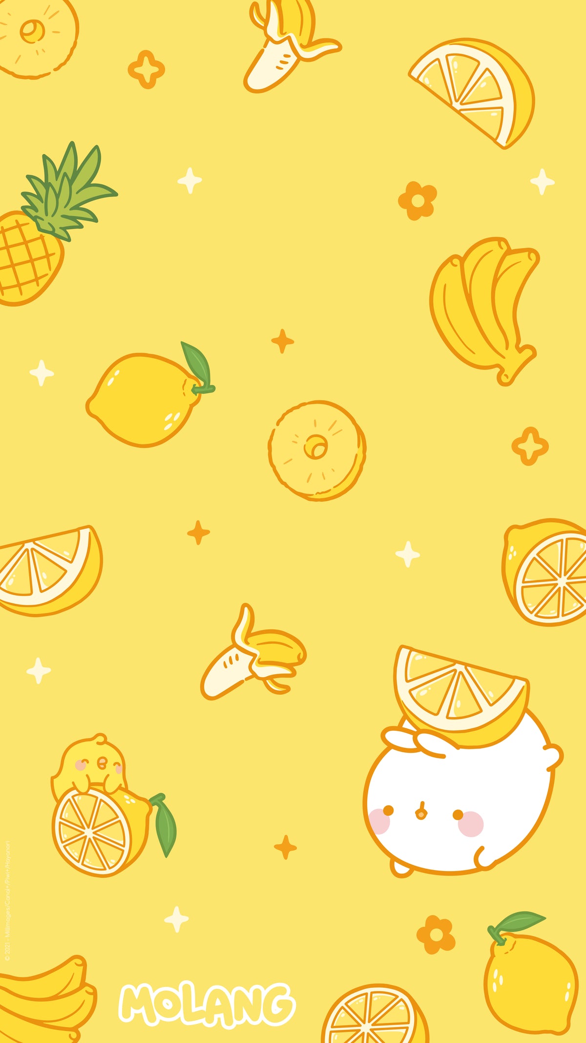 Molang Food Wallpapers: Discover The Yellow Fruits Wallpaper of Molang
